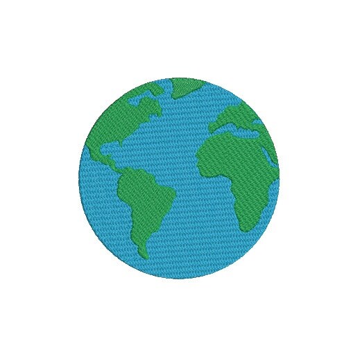 Earth Embroidery Design Earth Silhouette Embroidery Earth Design 8 ...