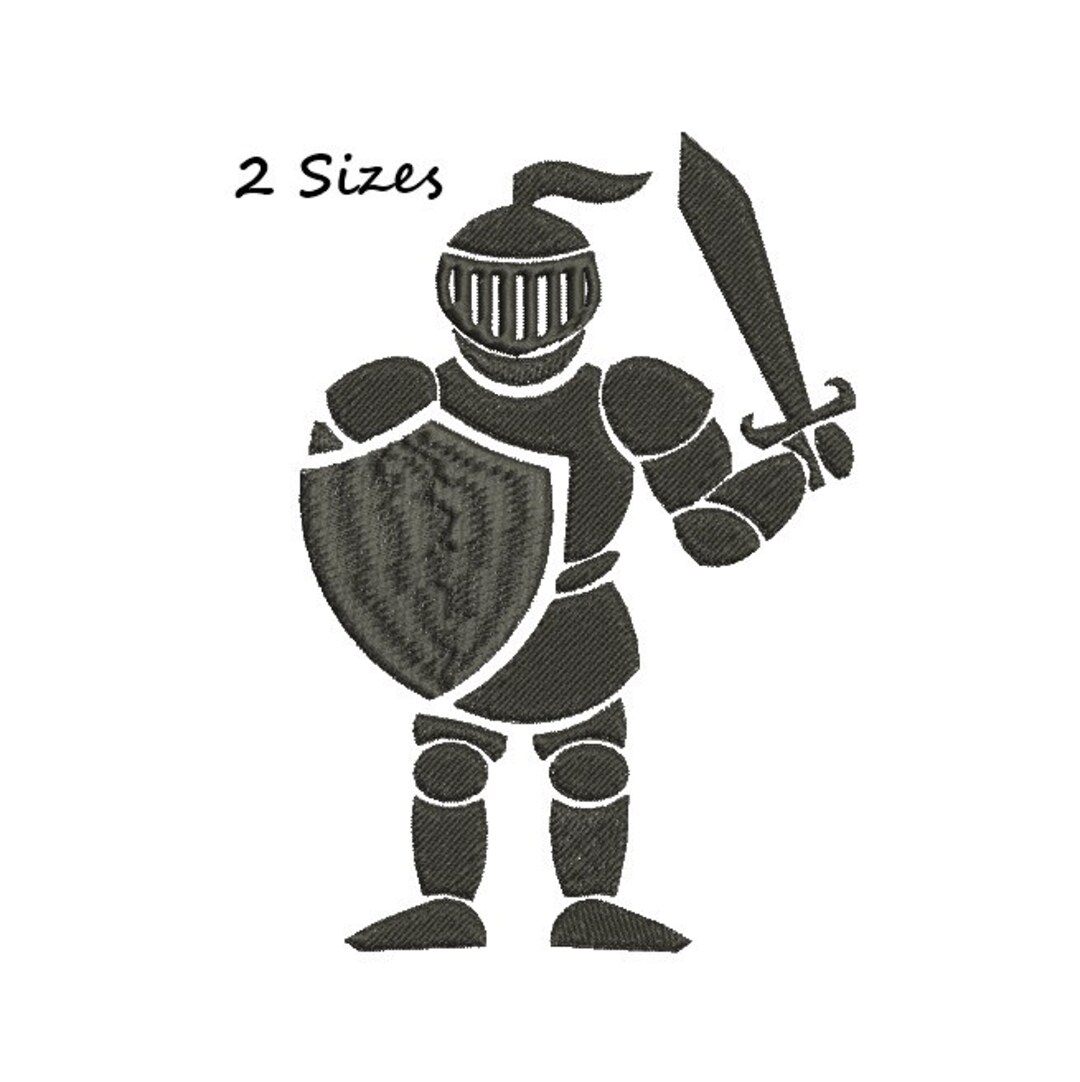 Knight Embroidery Design - 2 Sizes - Instant Download - Paladin ...