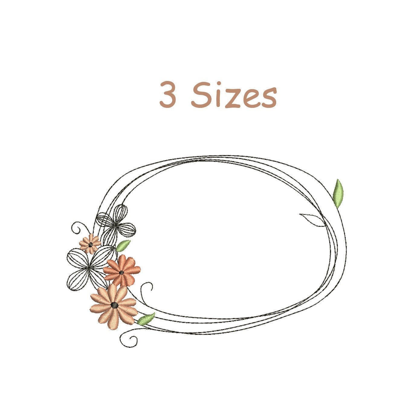 Monogram Frame, Laurel Doodle Wreath Machine Embroidery, Frame ...