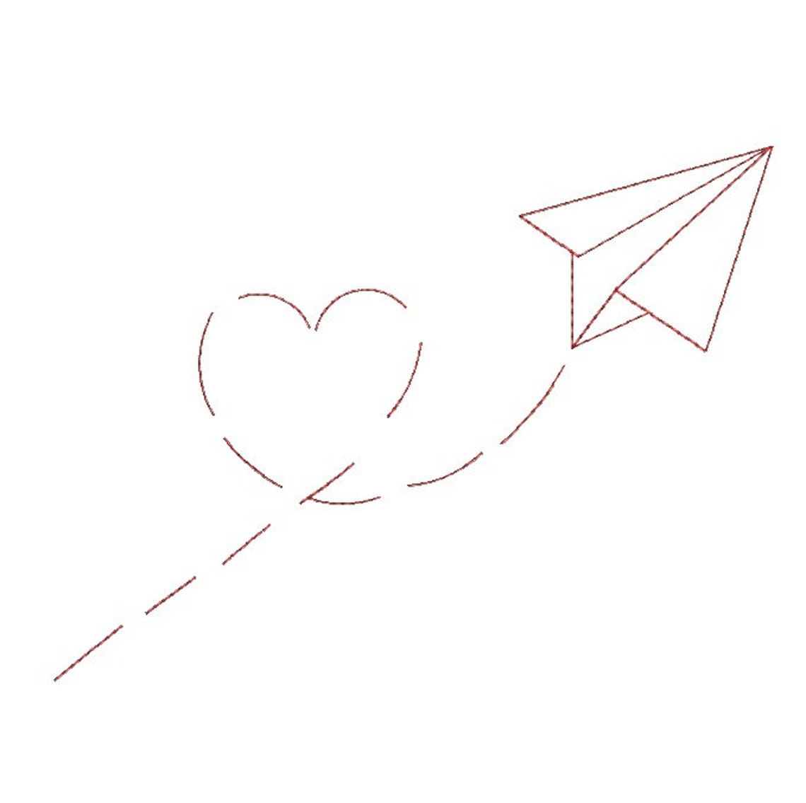 Paper Plane Embroidery Design Valentines Day Embroidery - Etsy