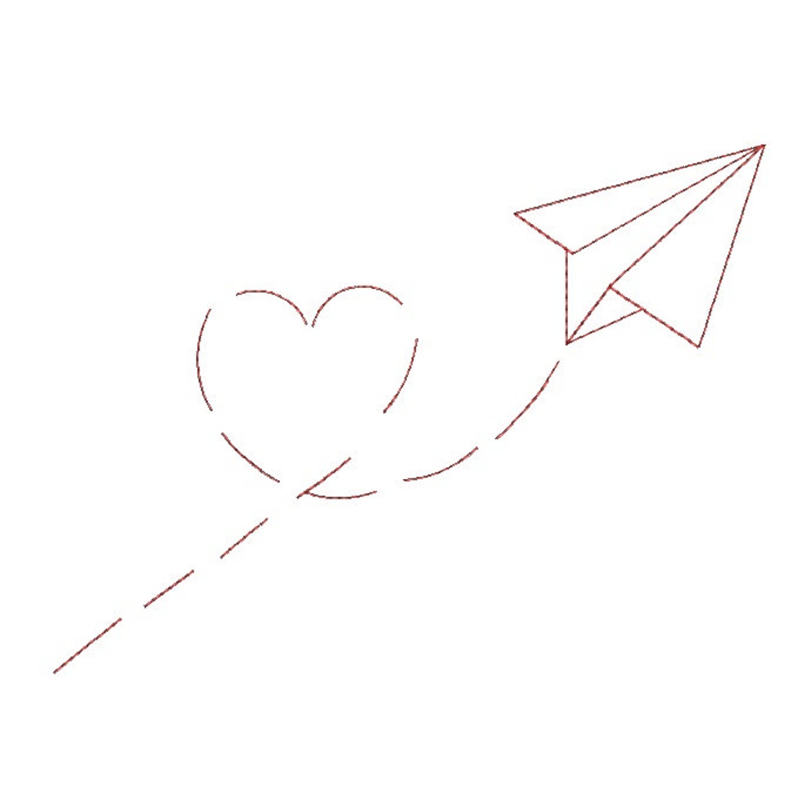 Paper Plane Embroidery Design Valentines Day Embroidery - Etsy