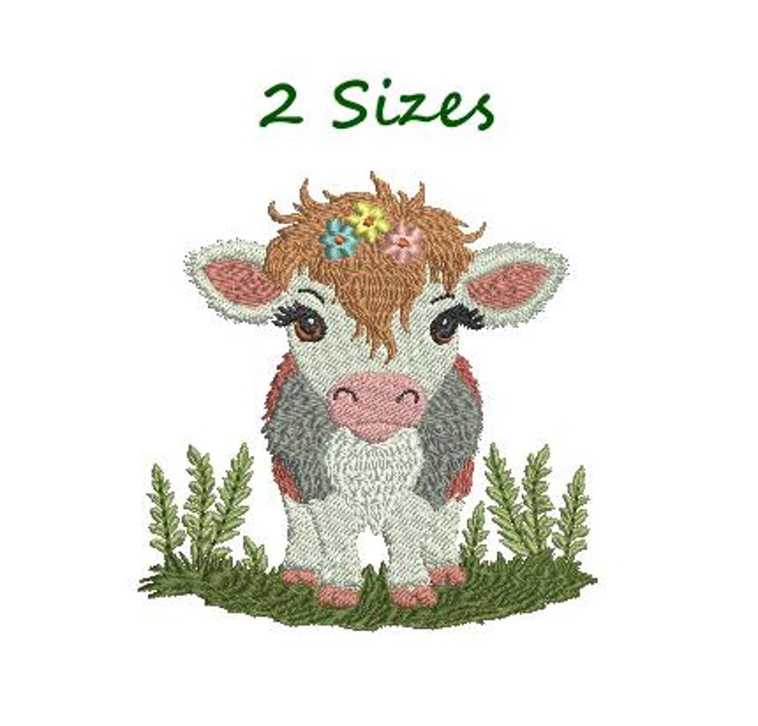 Cow Machine Embroidery Cow Animal Design Design Instant Download 3 ...