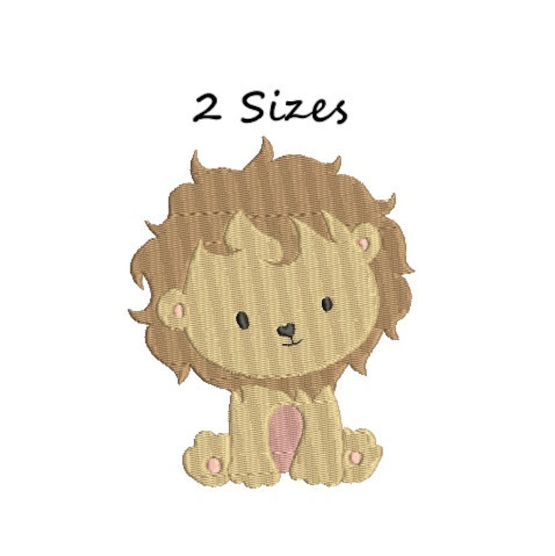 Lion Aminal Embroidery Design, Baby Lion Embroidery, 2 Sızes, DIGITAL ...