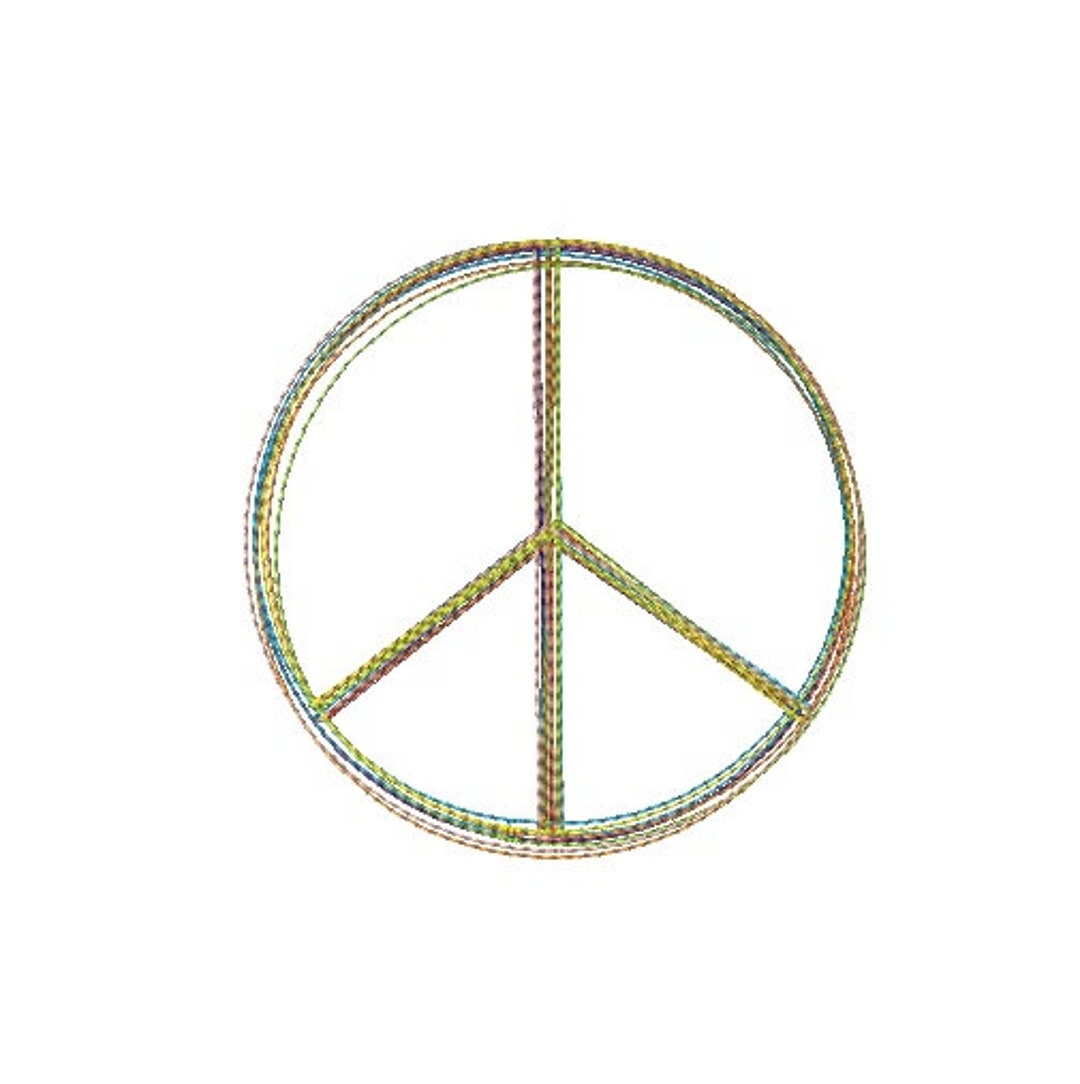 Peace Sign Embroidery Design Peace Symbol Embroidery DIGITAL DOWNLOAD ...