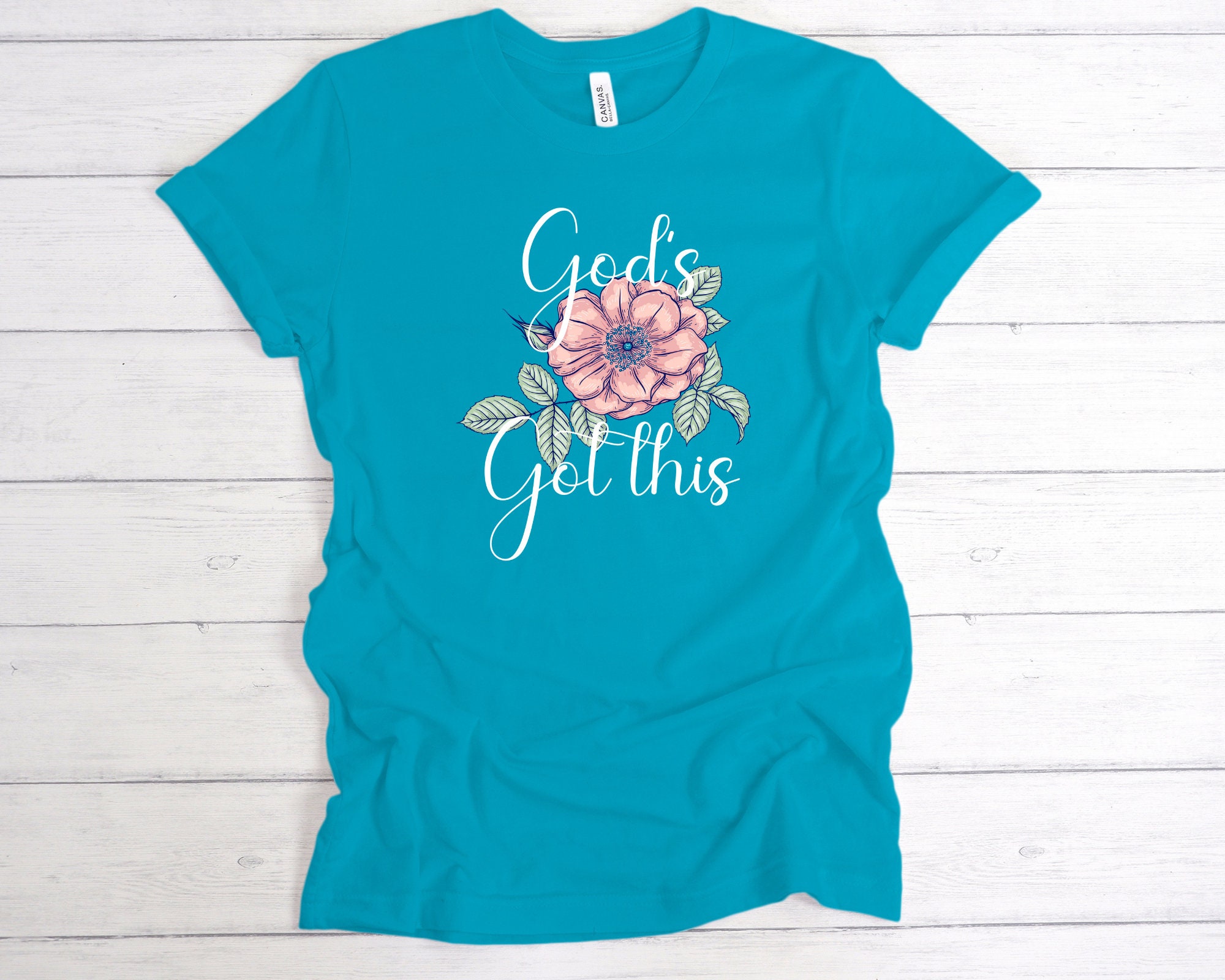 Gods Got This Shirt With Flowers, Jesus Shirt, Prayer Shirt, Faith ...
