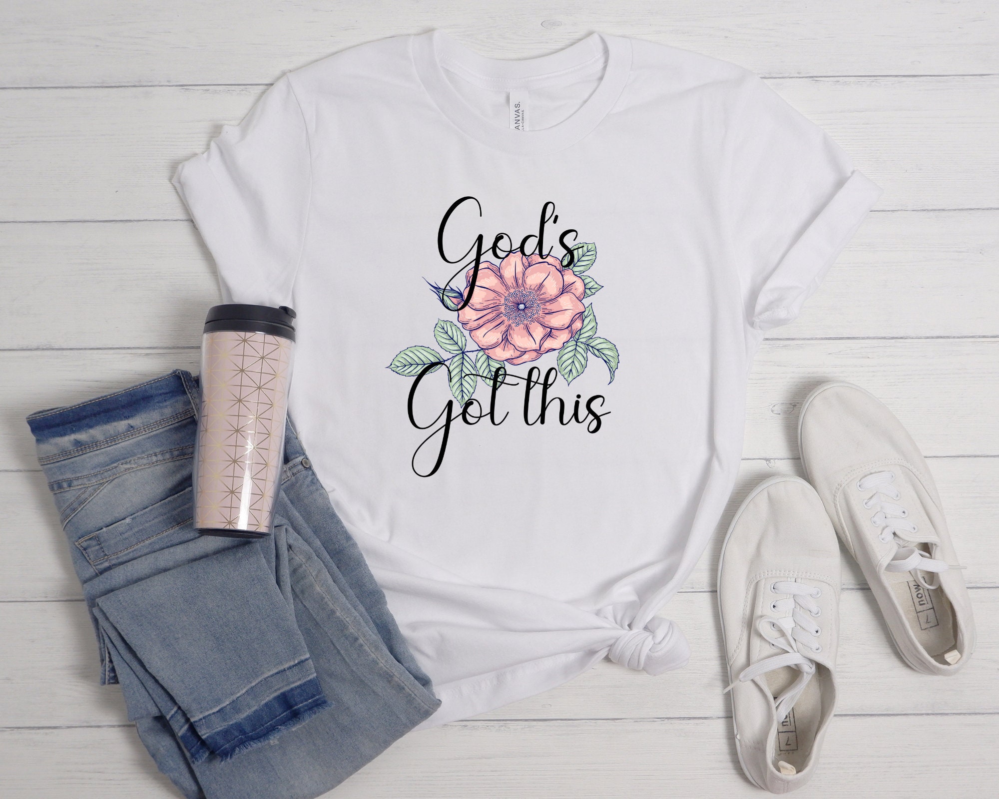 Gods Got This Shirt With Flowers, Jesus Shirt, Prayer Shirt, Faith ...