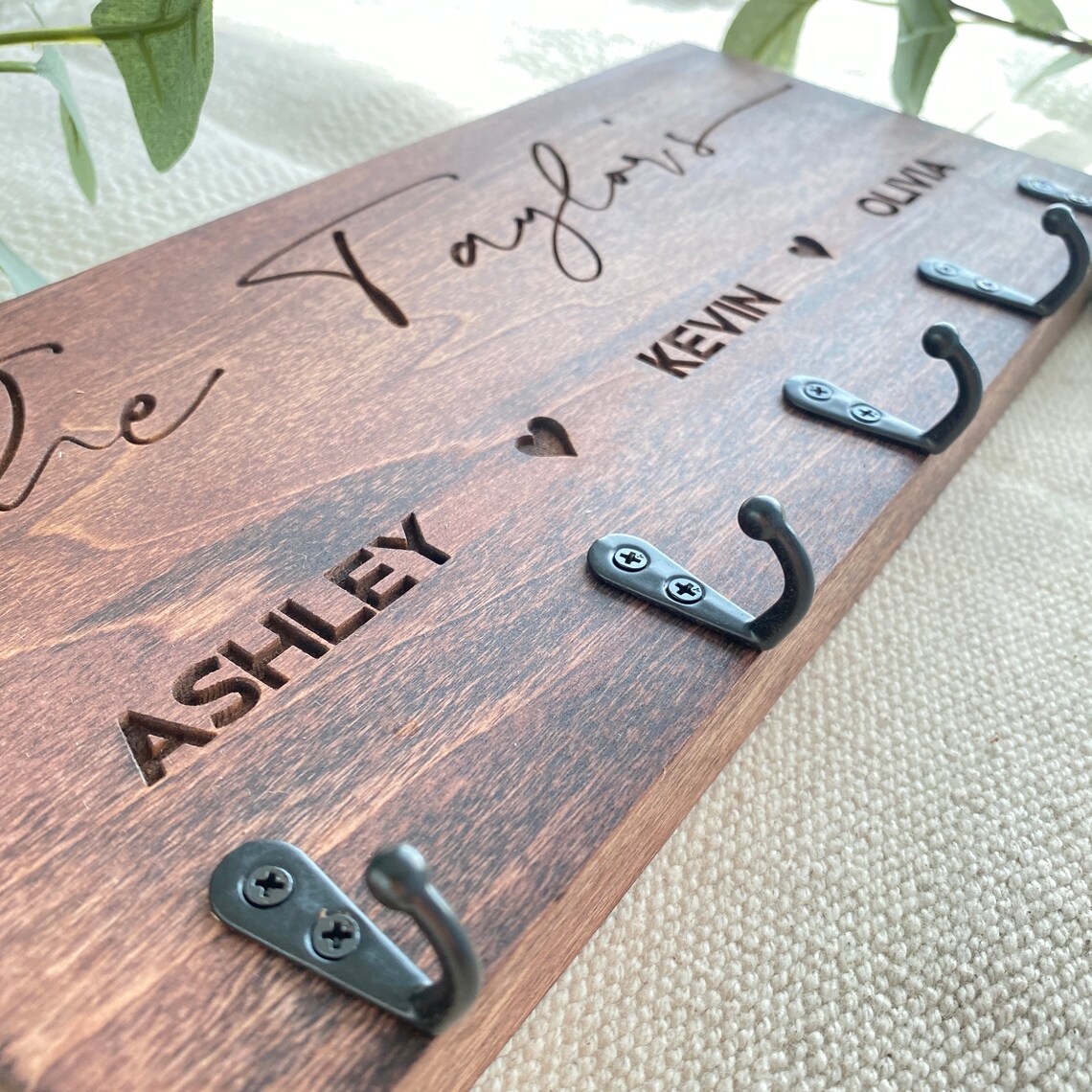 Personalized Key Hanger Custom Key Hook Family Name Key - Etsy