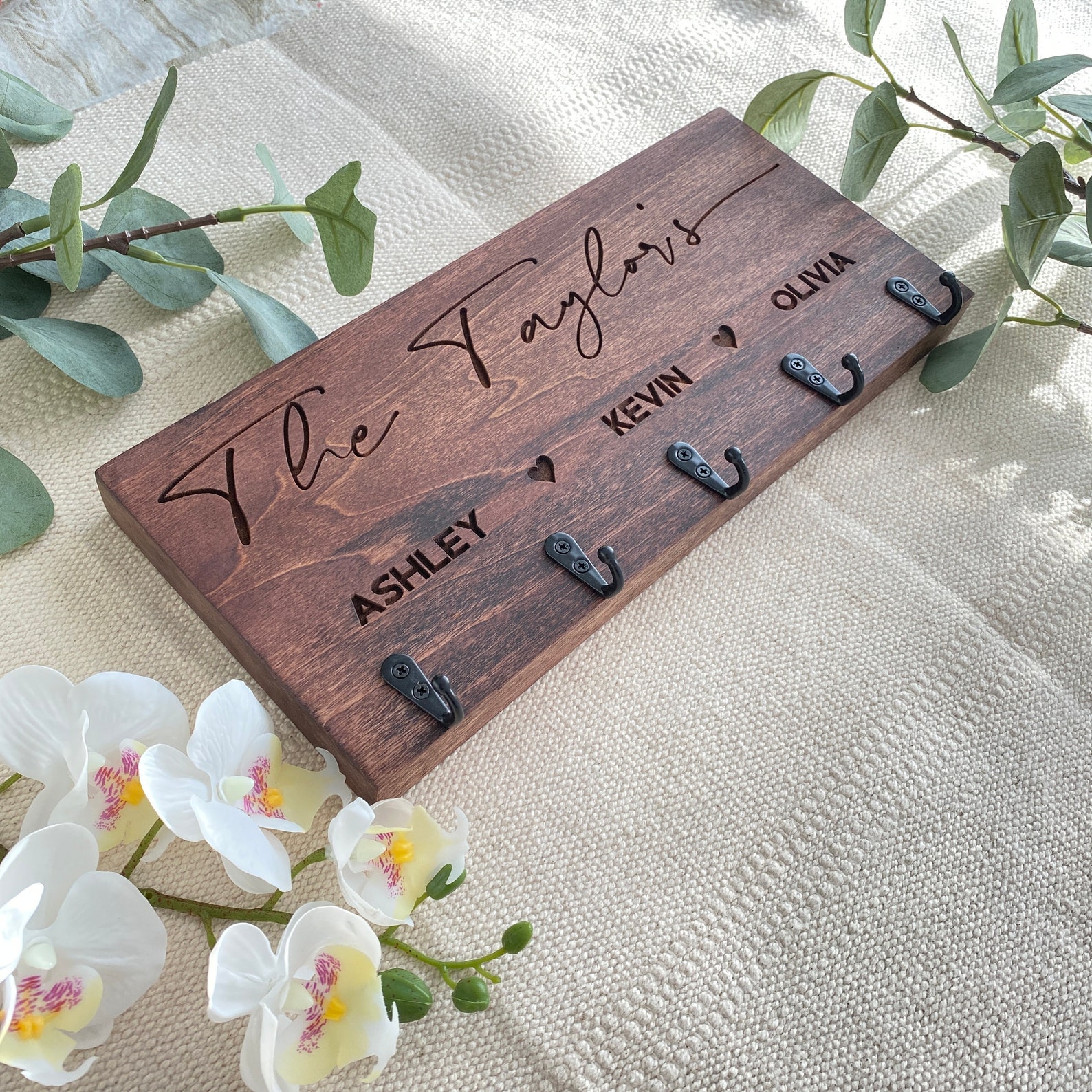 Personalized Key Hanger Custom Key Hook Family Name Key - Etsy