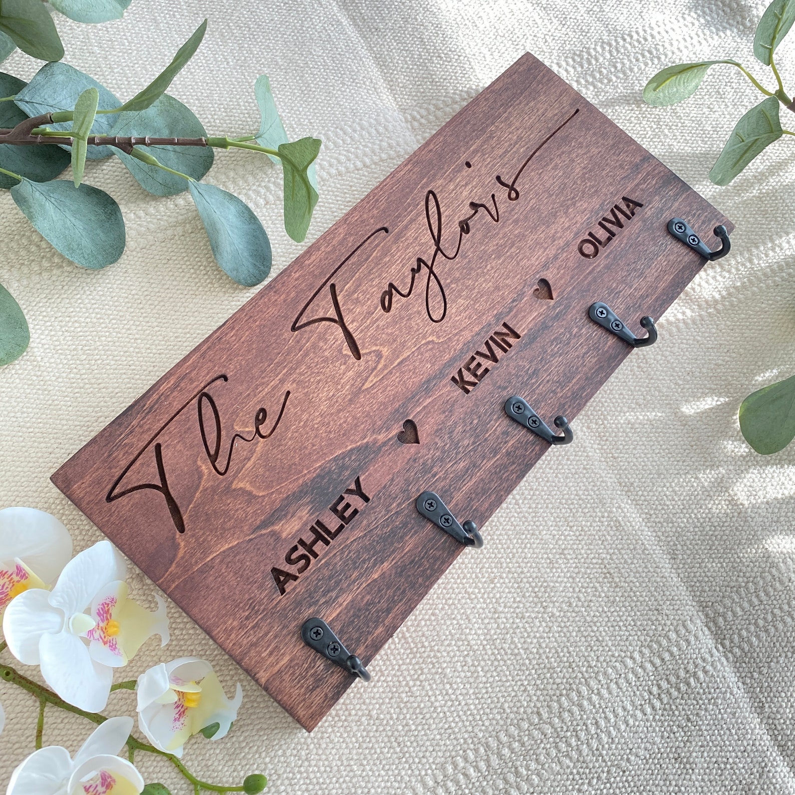 Personalized Key Hanger Custom Key Hook Family Name Key - Etsy