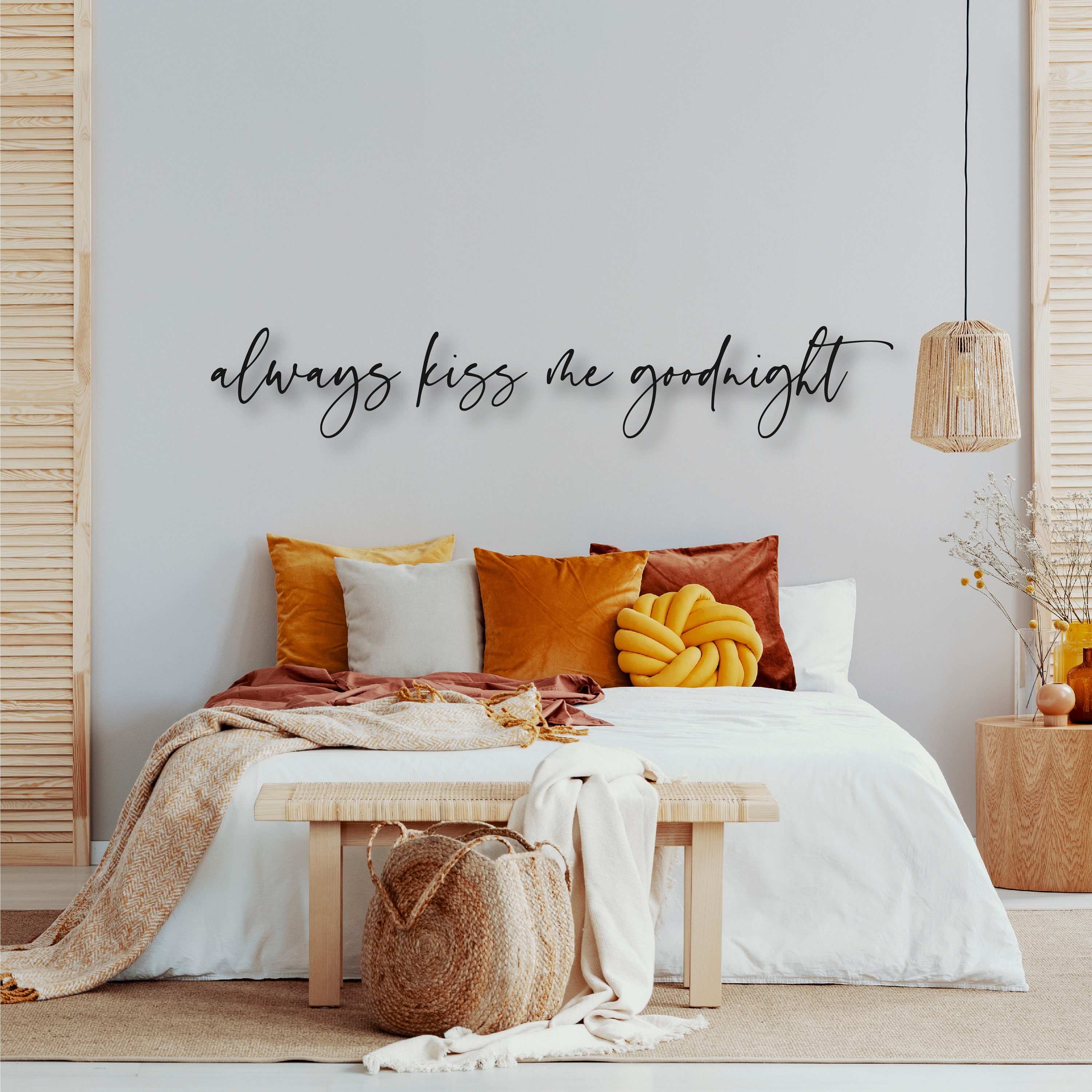 Always Kiss Me Goodnight Bedroom Sign Farmhouse Sign Over - Etsy