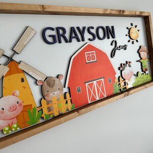 Farm Nursery Name Sign, Personalized Baby Gift, Farm Animals, Baby Farm ...