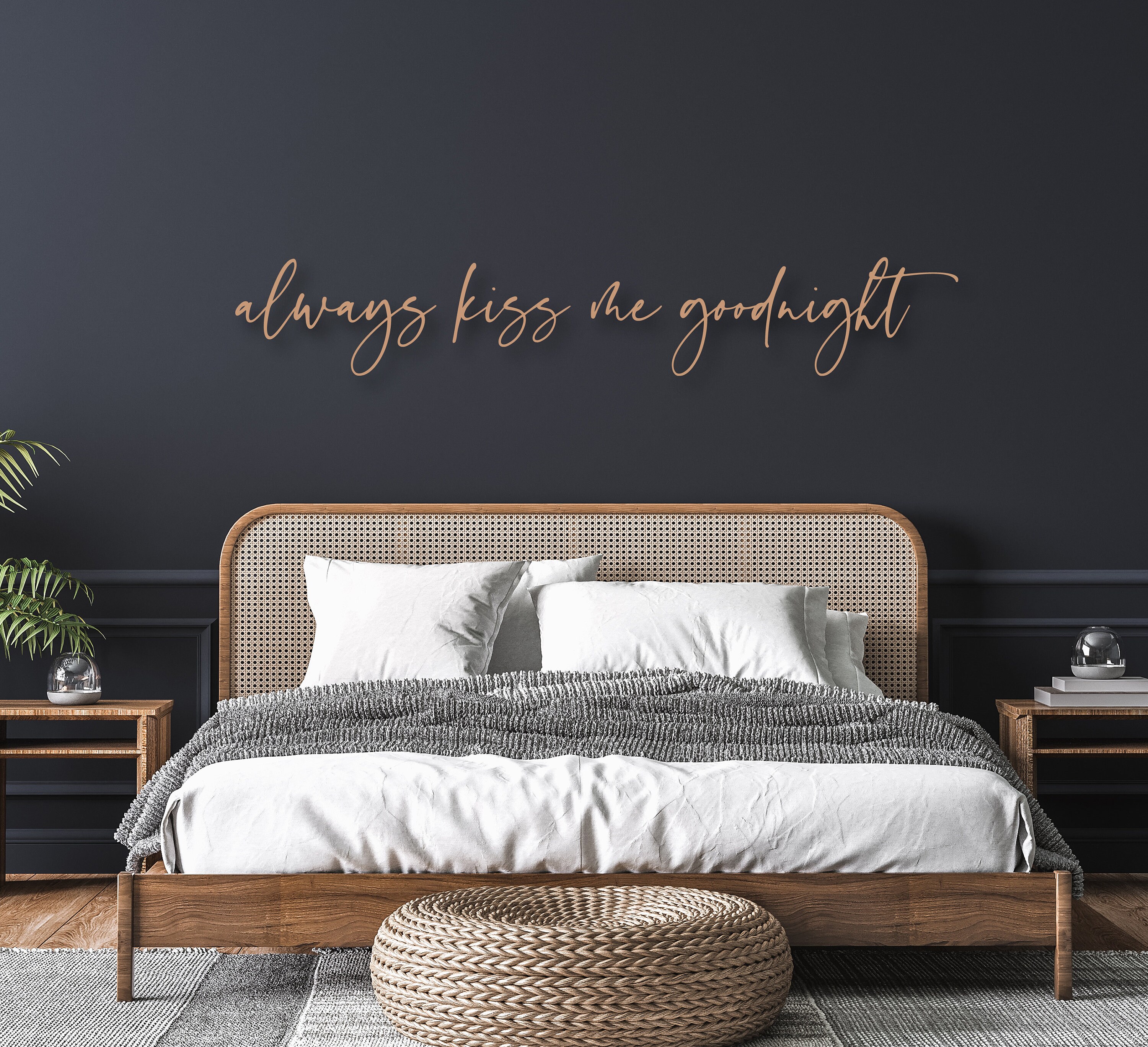 Always Kiss Me Goodnight Bedroom Sign Farmhouse Sign Over - Etsy