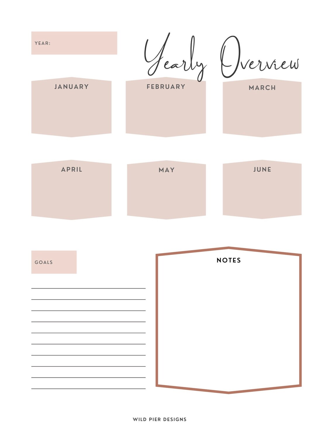 Wild Pier Designs Neutral Printable Planner - Etsy