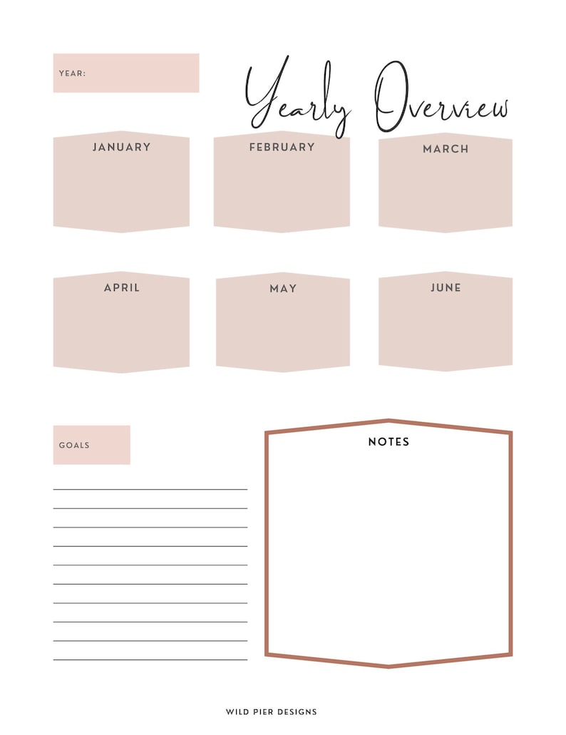 Wild Pier Designs Neutral Printable Planner - Etsy