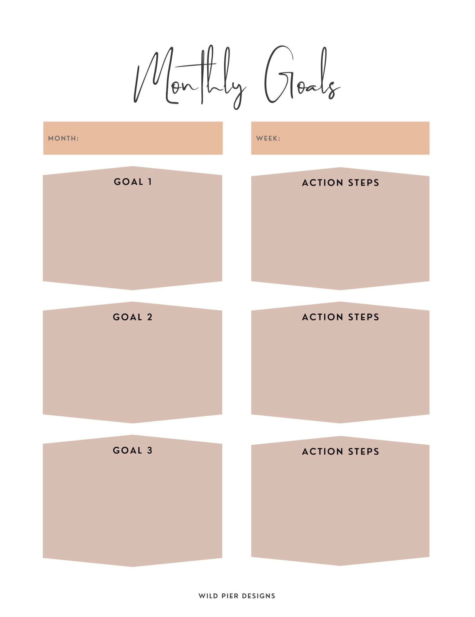 Wild Pier Designs Neutral Printable Planner - Etsy