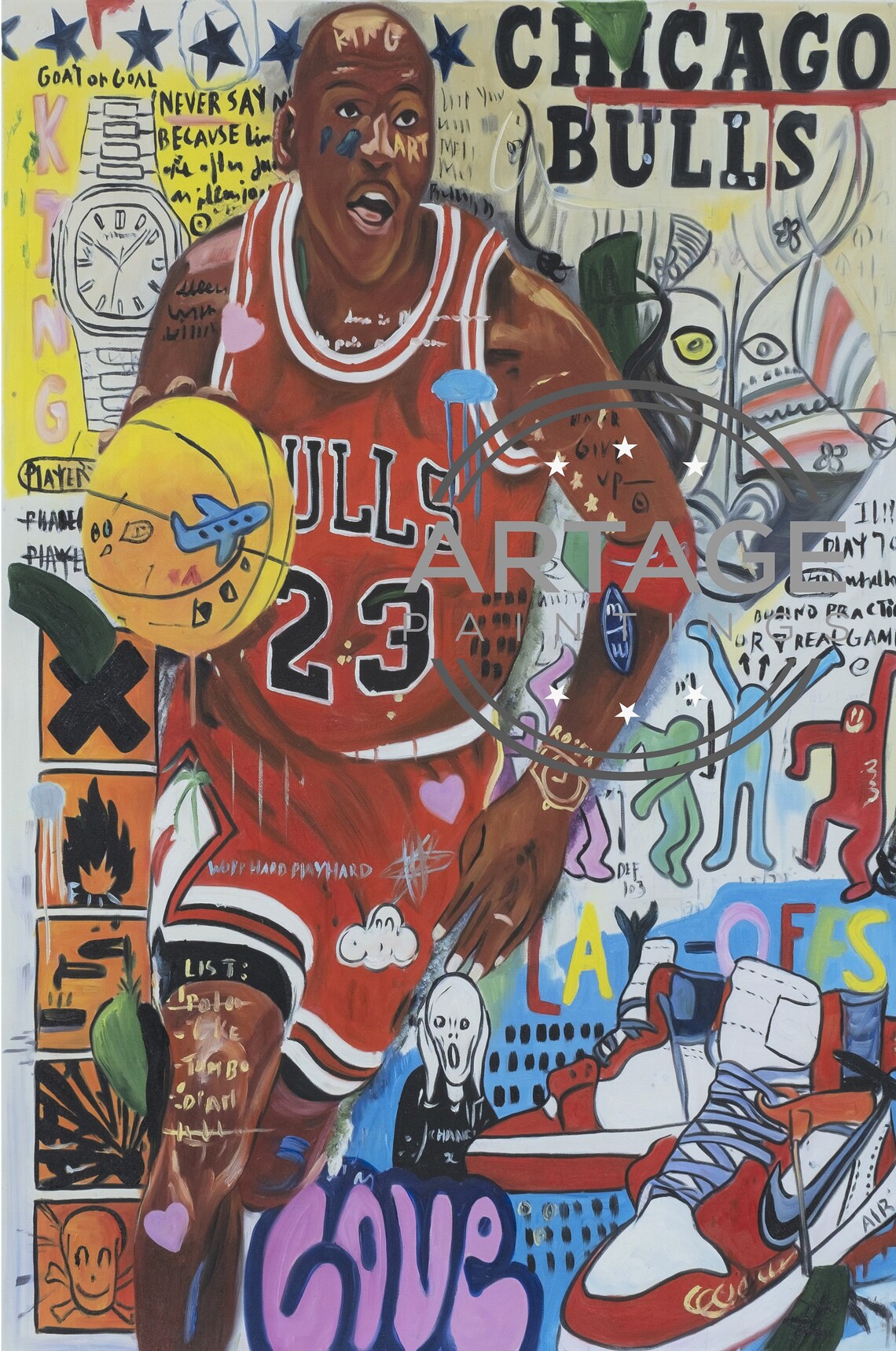 Oil Painting Michael Jordan Fan Art 100% handmade Painting | Etsy