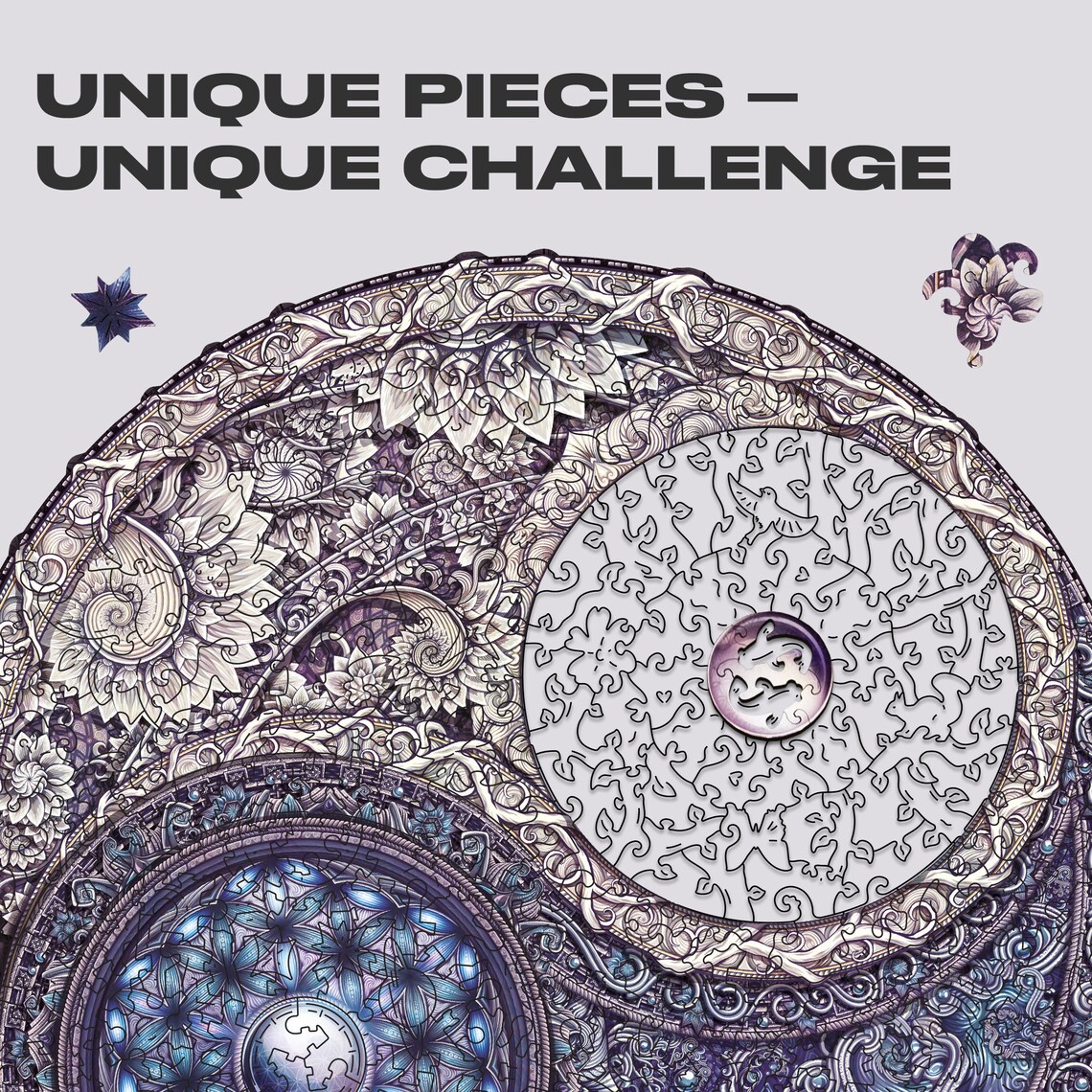 Wooden Puzzle Jigsaw Mandala Overarching Opposites King Size - Etsy