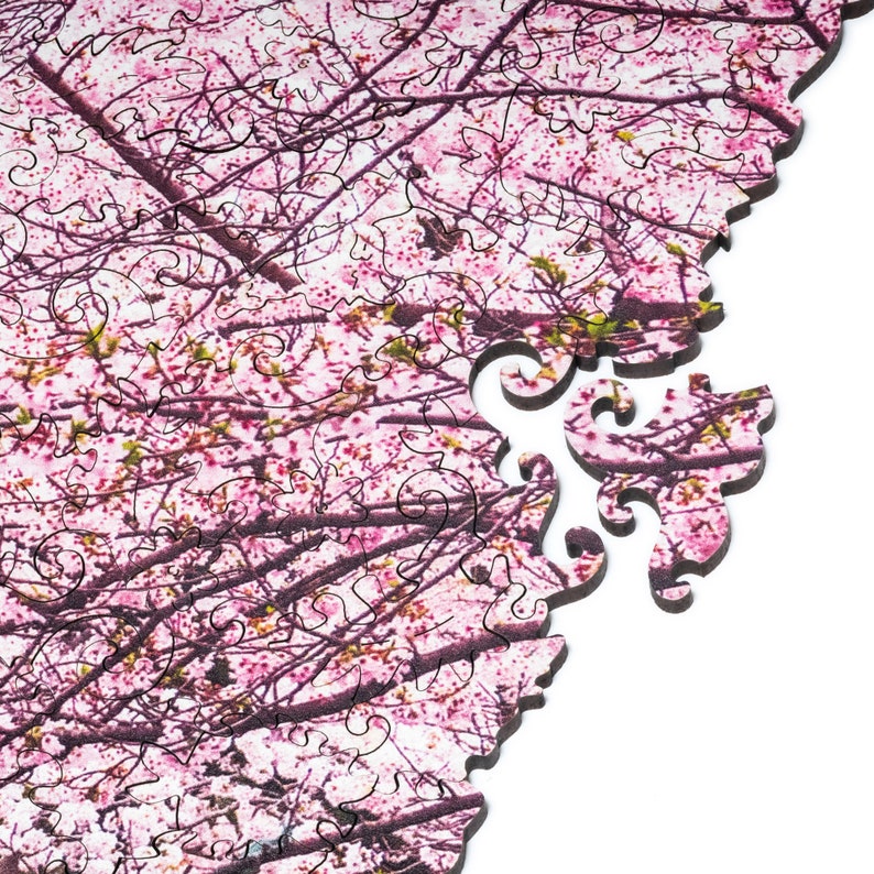 WOOSAIC Nature Wooden Puzzle Sakura Wooden Jigsaw Puzzle - Etsy