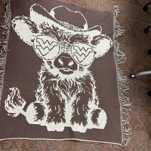 West Virginia Highland Cow Mosaic Crochet Blanket Pattern Reversible ...