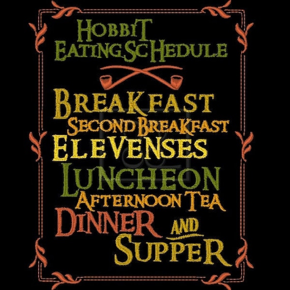 Middle Earth Hobbit's Eating Schedule - Etsy