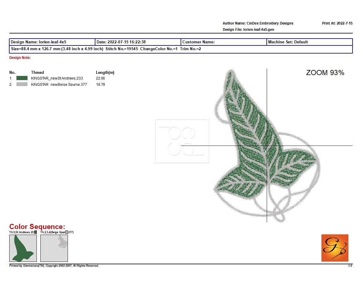 Middle Earth 5 - Lorien Leaf - Etsy