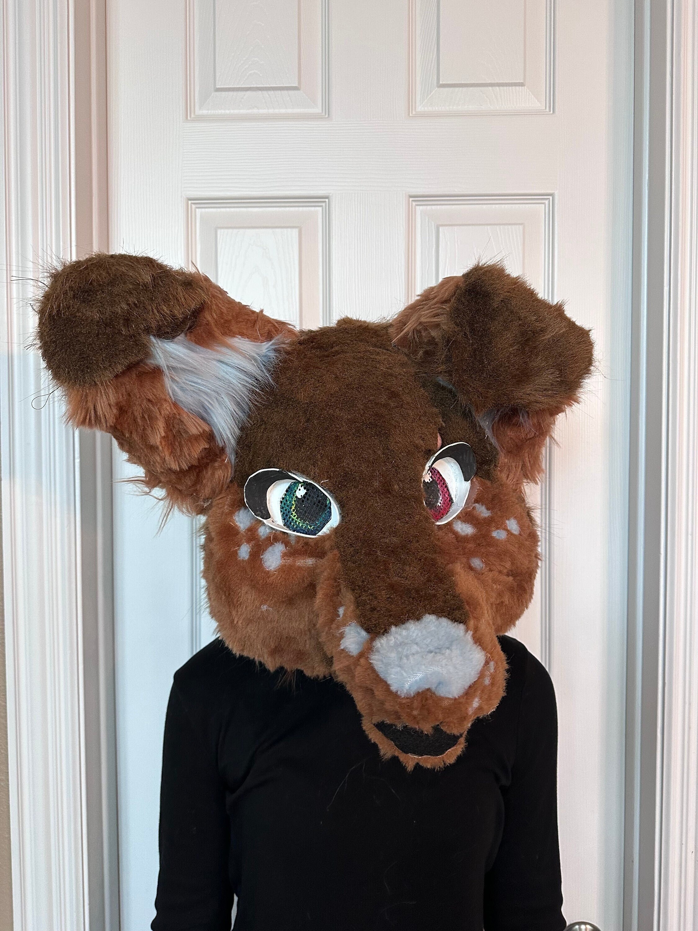 Brown and Blue Wolf Fursuit Head - Etsy