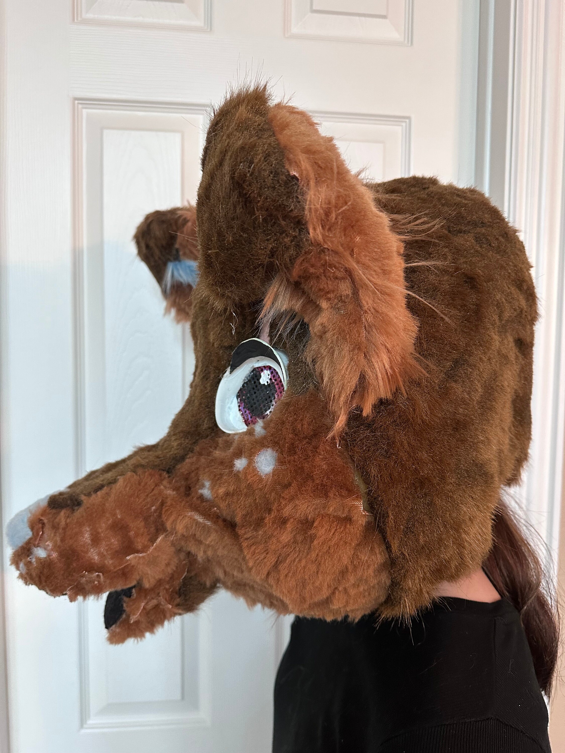 Brown and Blue Wolf Fursuit Head - Etsy