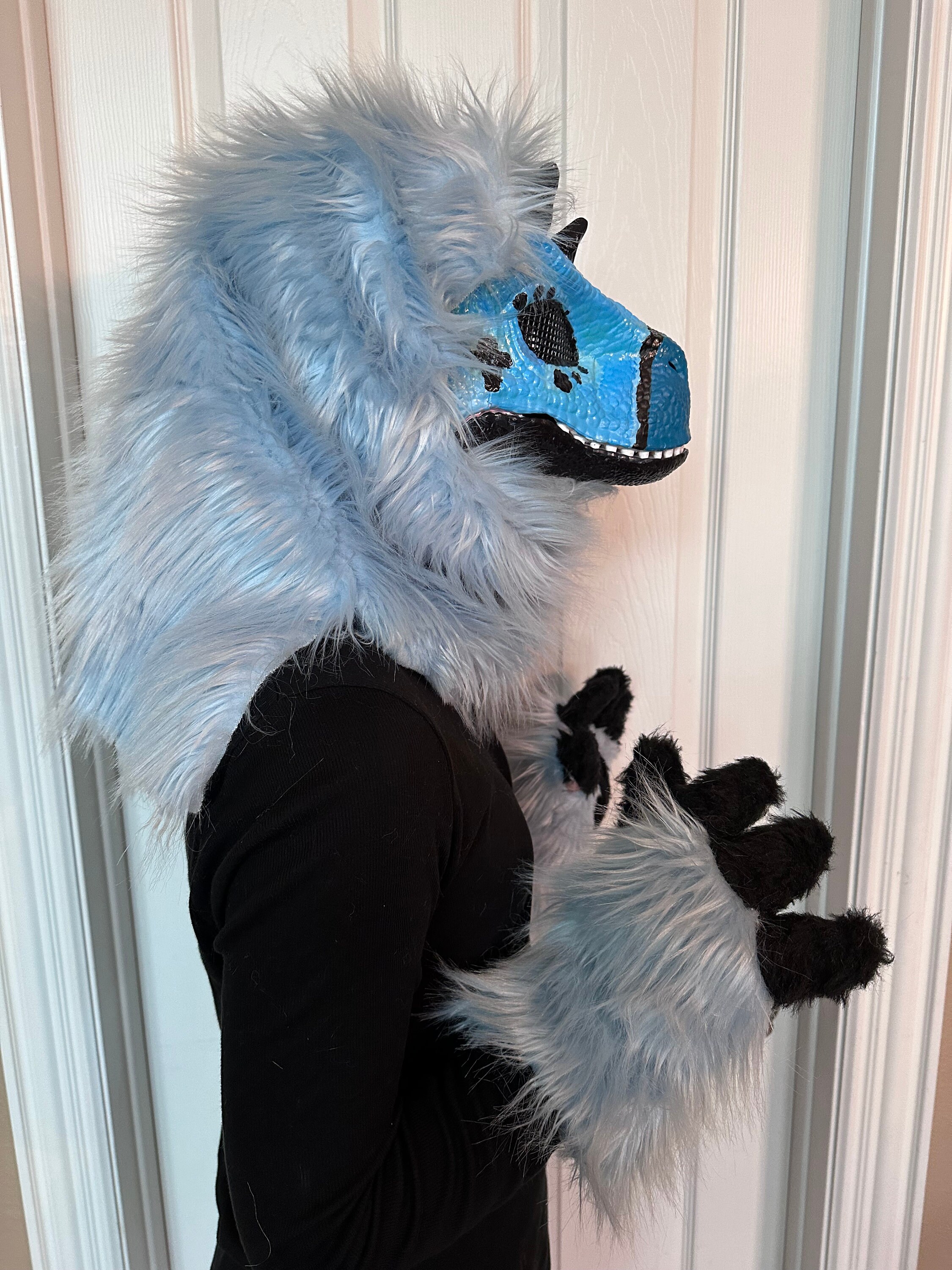 Blue Dino Mask With Paws - Etsy