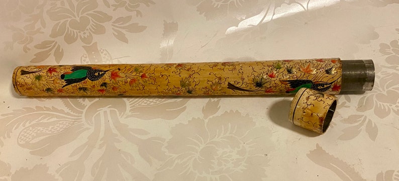 Antique Kashmir Paper Mache Manuscript Scroll Holder - Etsy