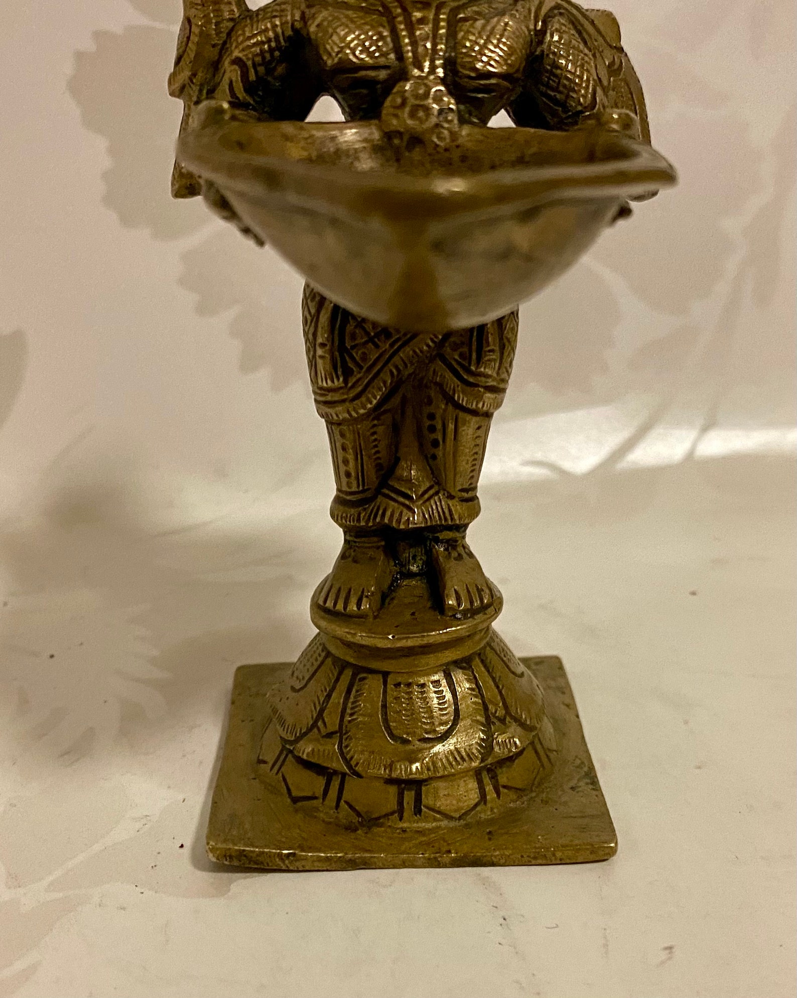 Antique Indian Angel Apsara Holding Brass Oil Lamp Decorative Lighting ...