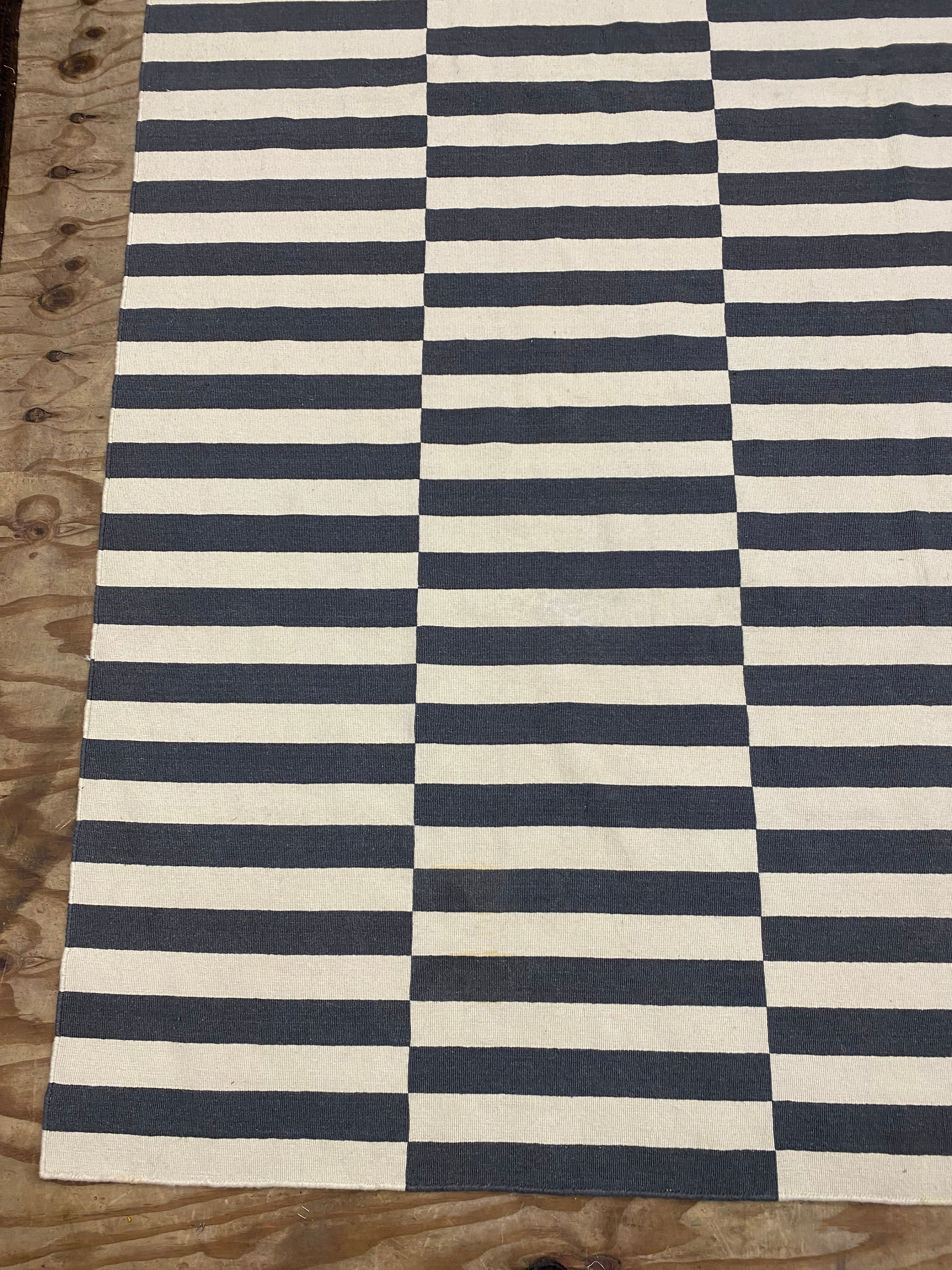 Vintage Handwoven Flat Weave Strip Design Carpet - Etsy