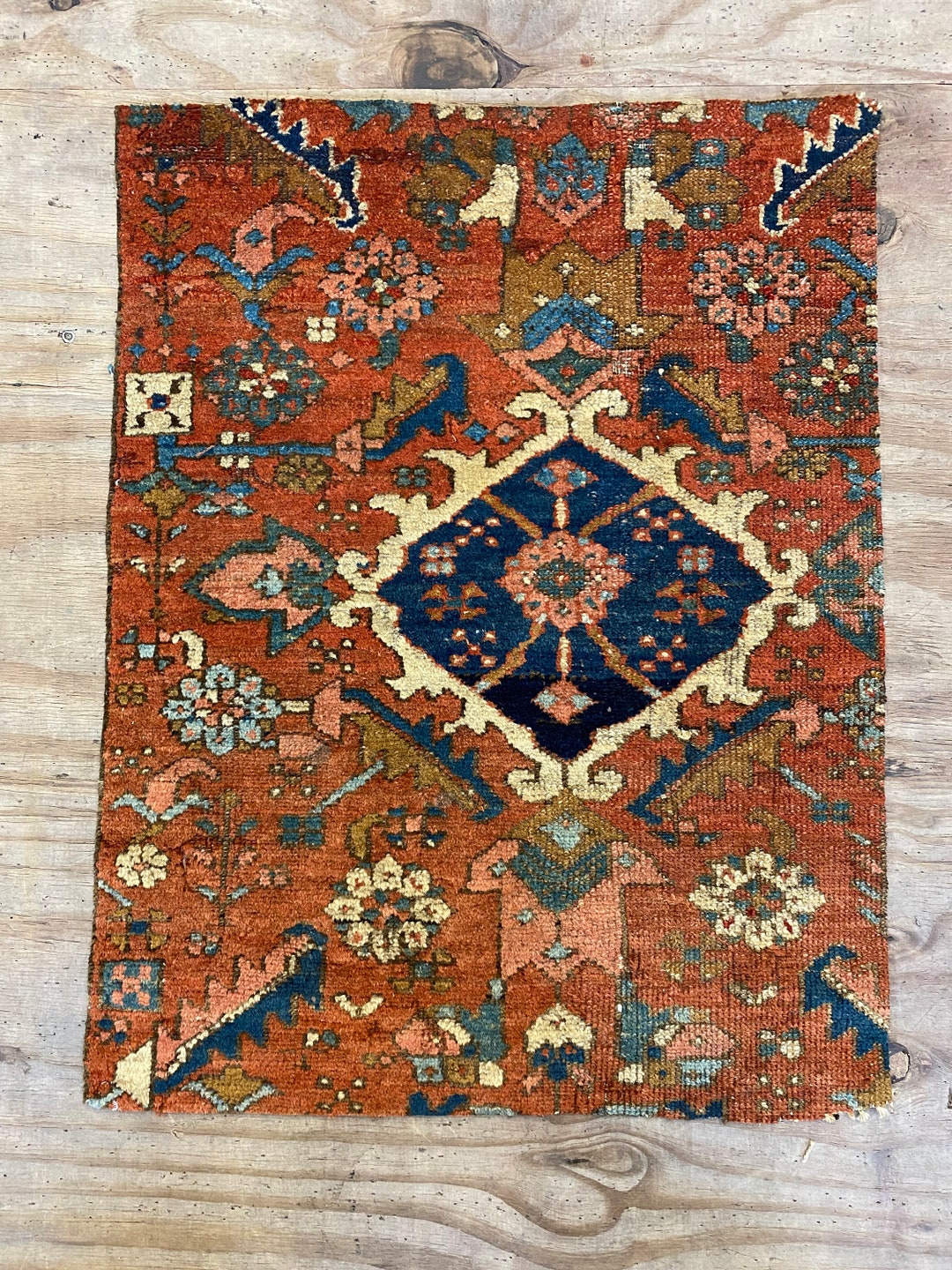 Antique Serapi Hand Woven Fragment Rug - Etsy