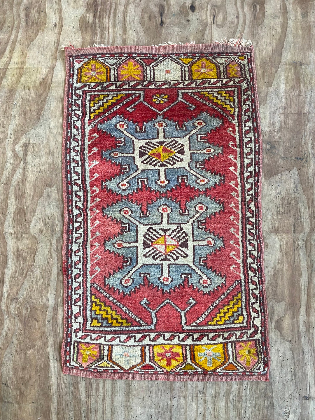 Antique Turkish Hand Woven Yastic Little Rug - Etsy