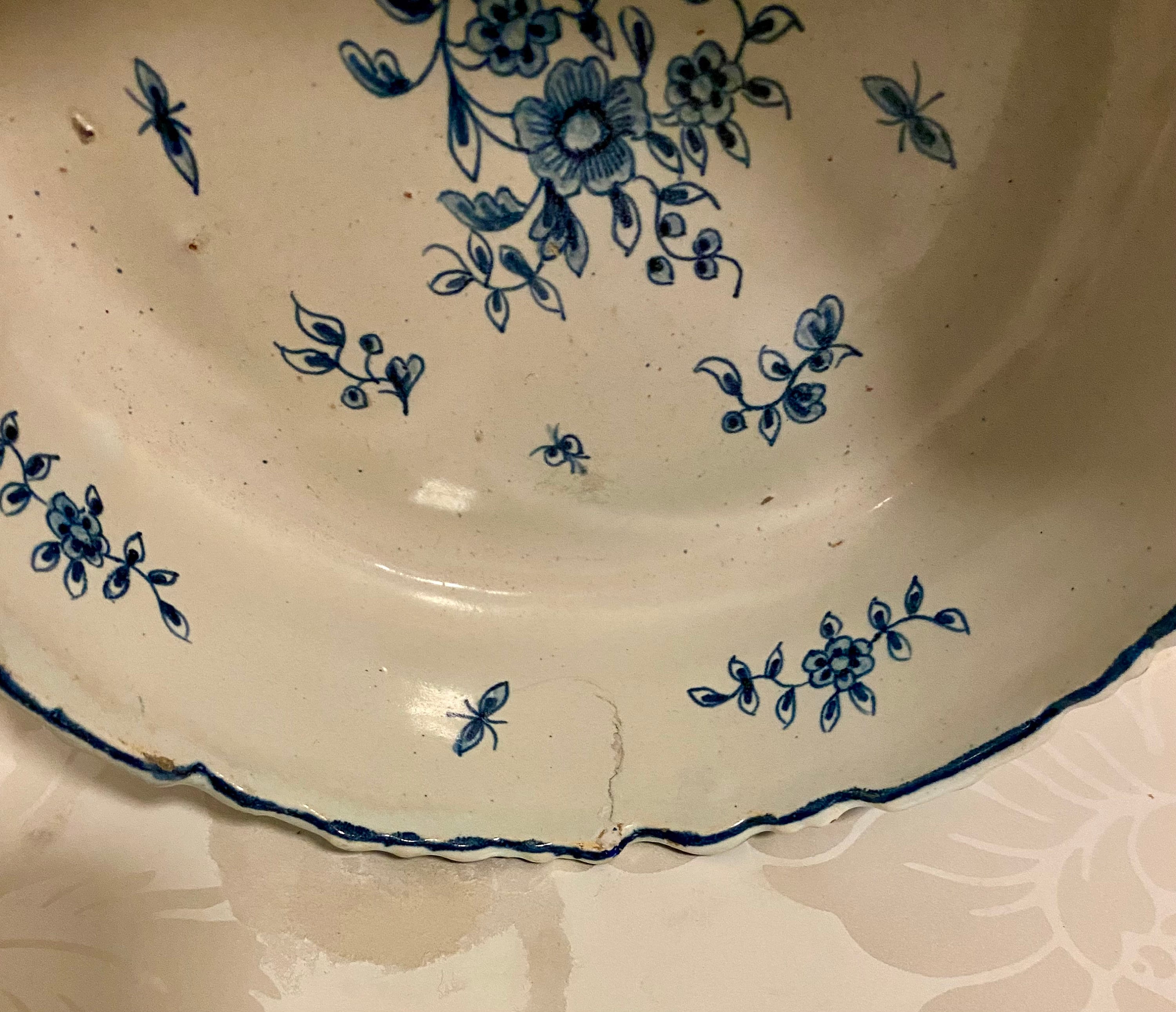 Antique Victorian Delft Pottery Bowl - Etsy