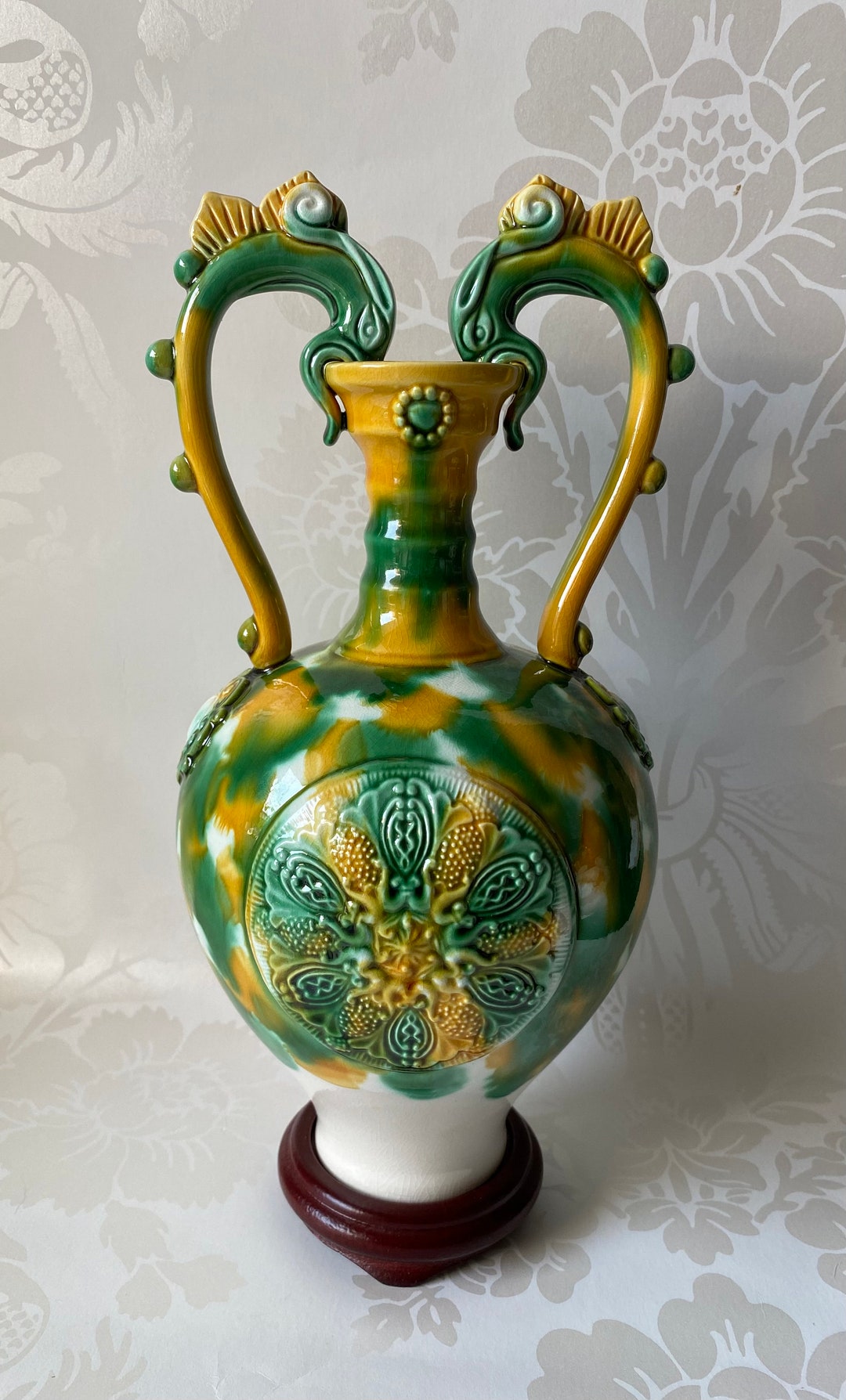 Vintage Tang Dynasty Three Colour Glazed Pottery Vase - Etsy