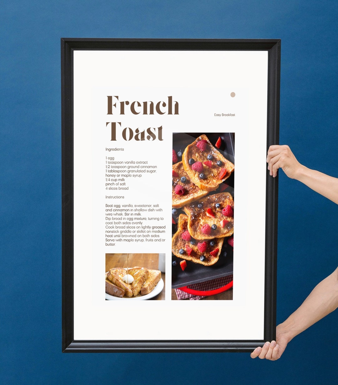 French Toast Breakfast Recipe Wall Art, French Toast Wall Art, French ...