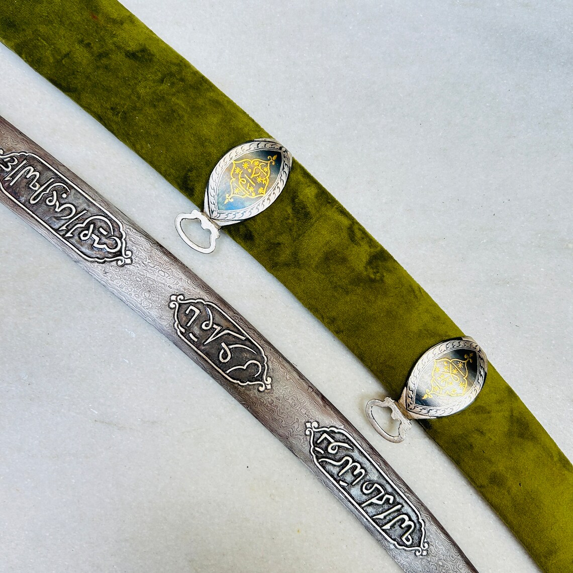 Indian Assorted Shamshir Sword/talwar With Silver Gold Damascening ...