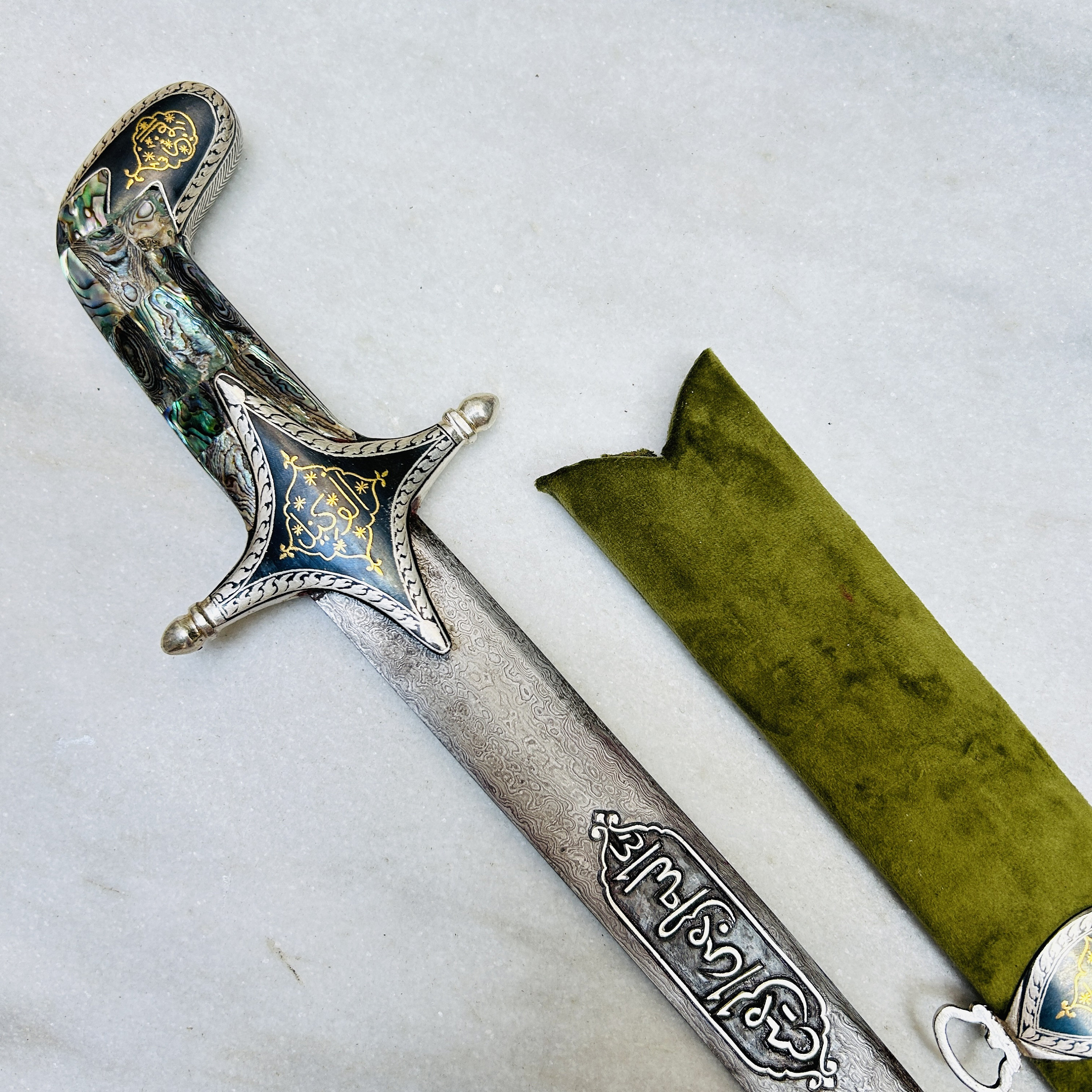 Indian Assorted Shamshir Sword/talwar With Silver Gold Damascening ...
