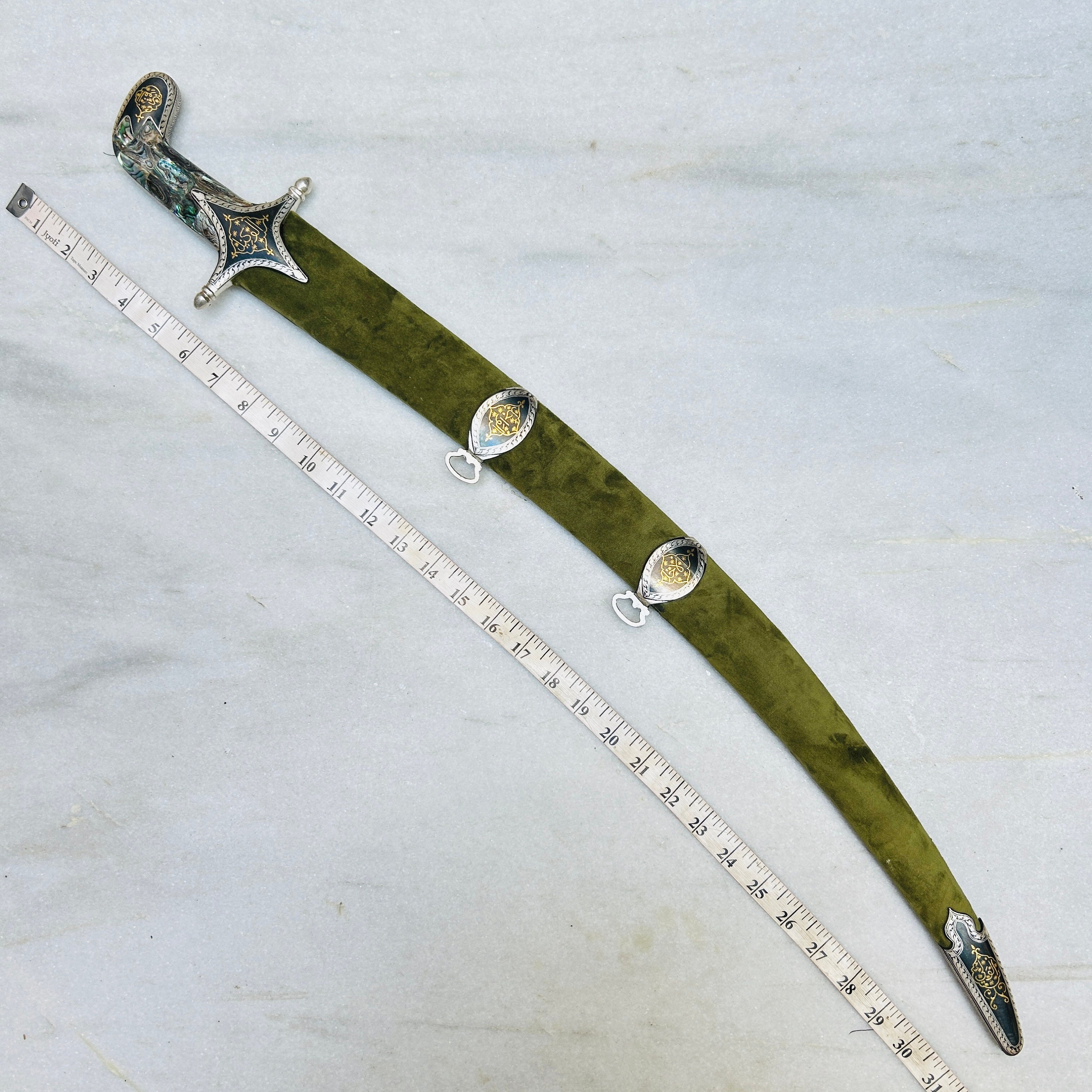 Indian Assorted Shamshir Sword/talwar With Silver Gold Damascening ...