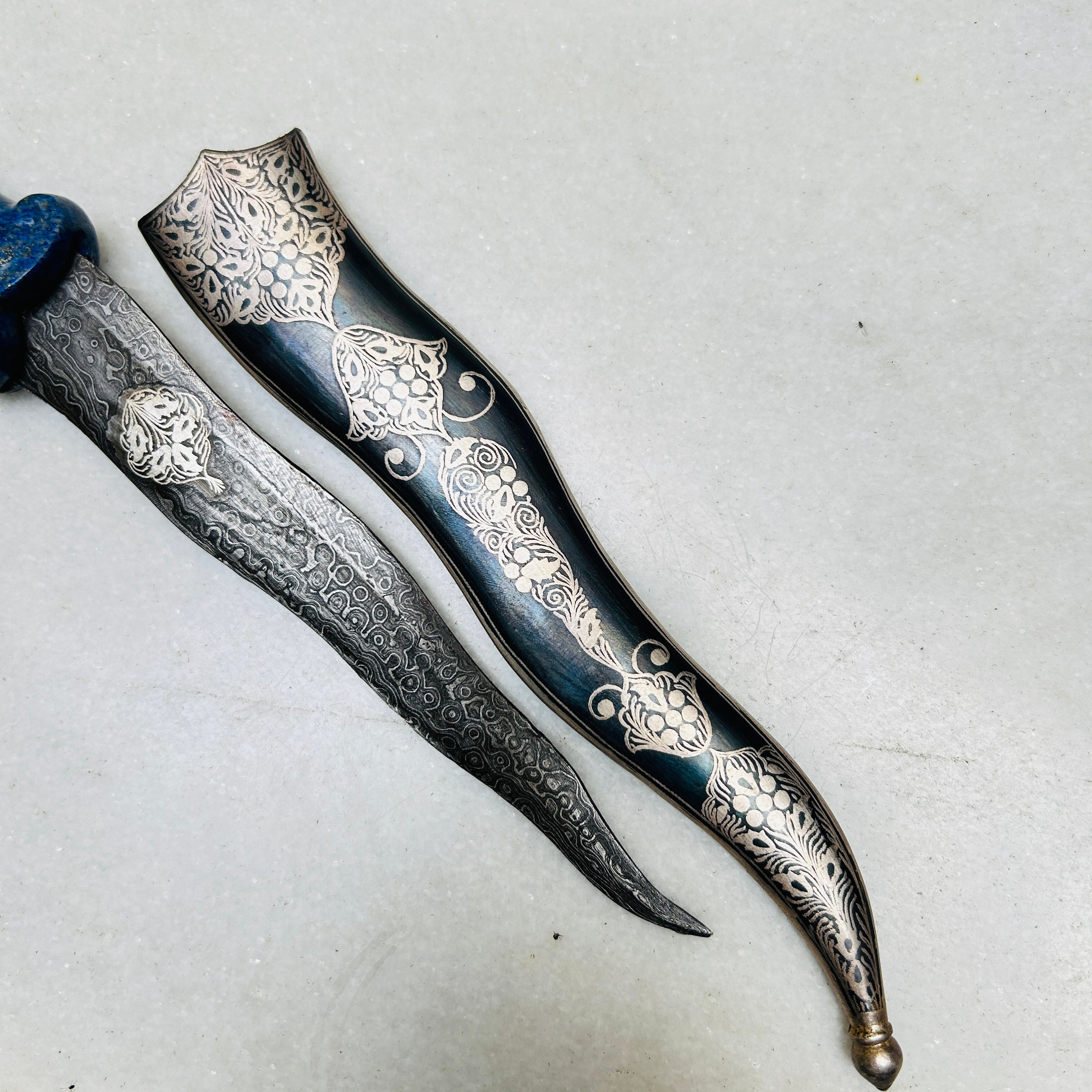 Indian Assorted Dagger With Lapis Lazuli Horse Head Grip & Silver ...