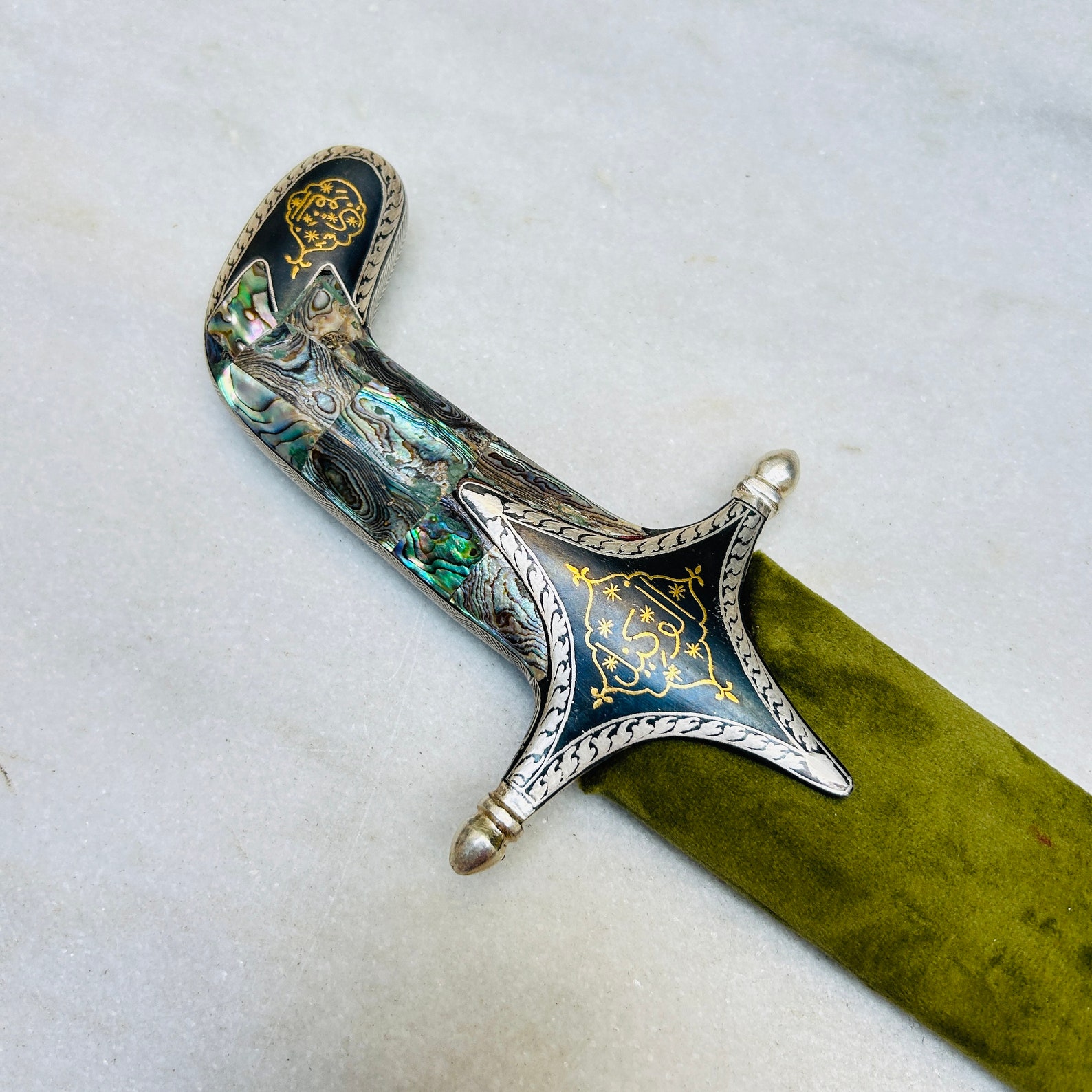 Indian Assorted Shamshir Sword/talwar With Silver Gold Damascening ...