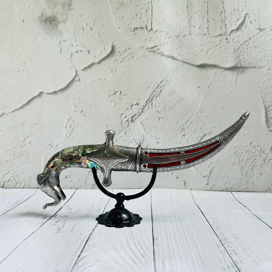 Indian Handcrafted Dagger Khanjar Knife With Elephant Head in Mother of ...