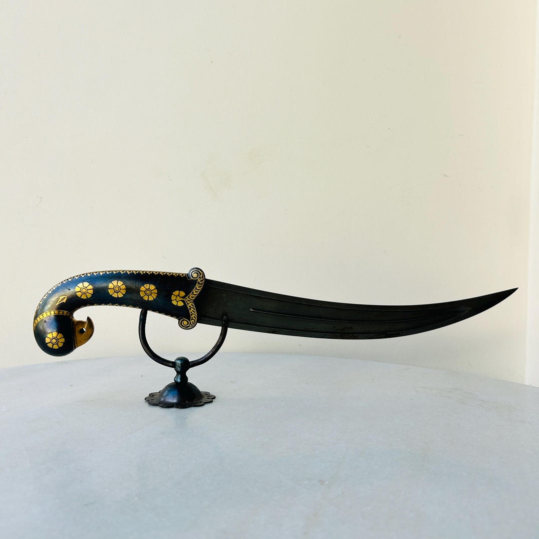 Indian Handcrafted Dagger/knife/chura With Intricate Gold Koftgari and ...