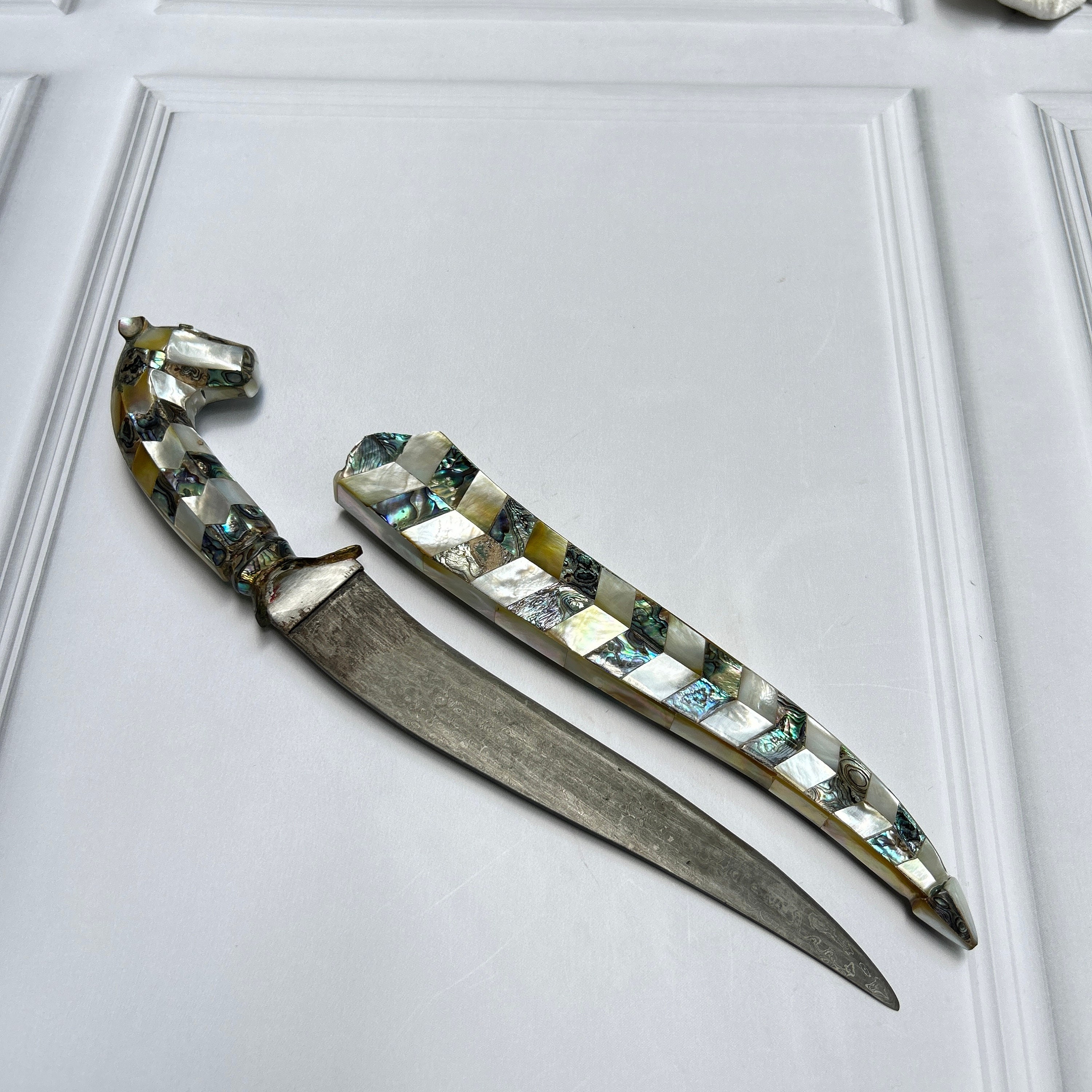 Indian Handcrafted Dagger With Mother of Pearl Chips & Blade With ...