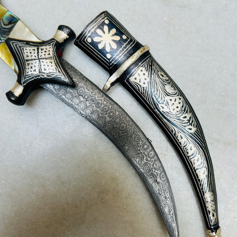 Indian Assorted Dagger With Mother of Pearl Grip, Silver Koftgari ...