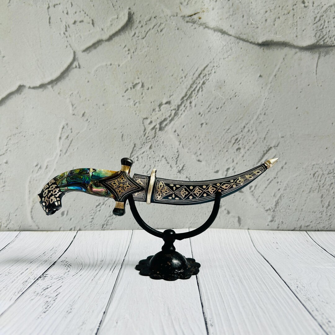 Indian Handcrafted Dagger Khanjar Knife With Tiger Head Hand Grip in ...