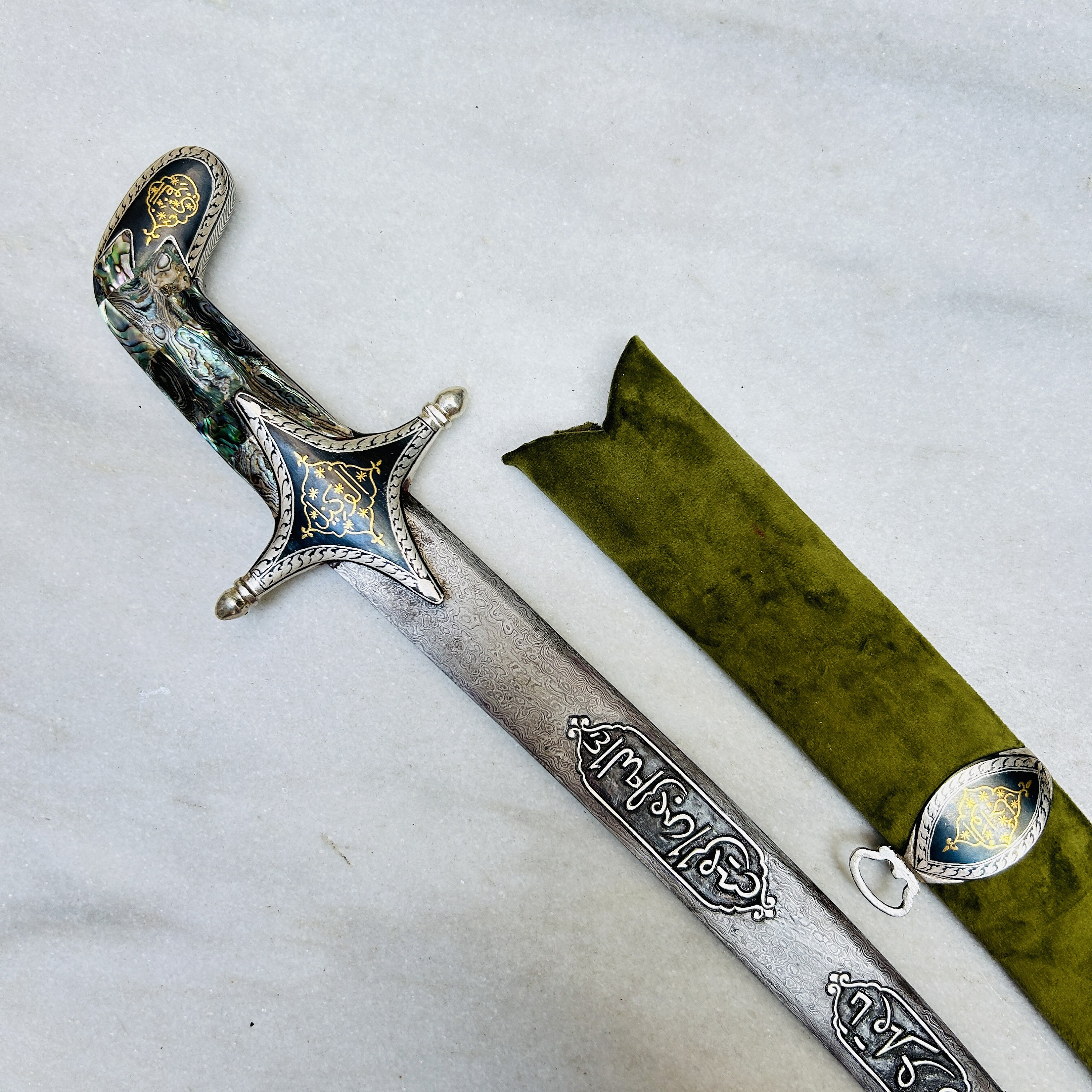 Indian Assorted Shamshir Sword/talwar With Silver Gold Damascening ...