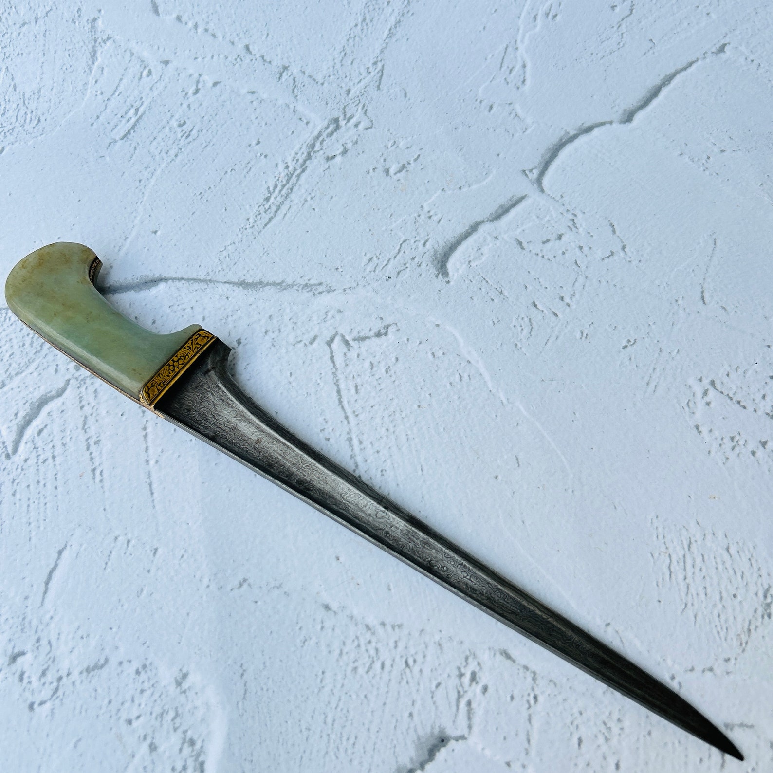 Indian Handcrafted Indo Persian Kard Knife With Precious Jade Stone ...