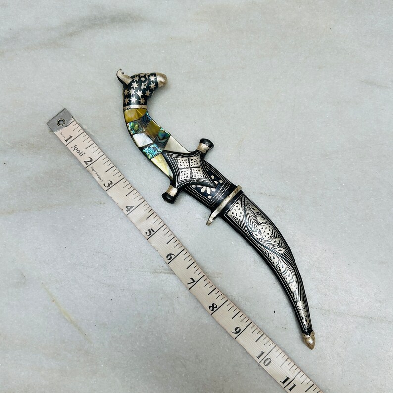 Indian Assorted Dagger With Mother of Pearl Grip, Silver Koftgari ...