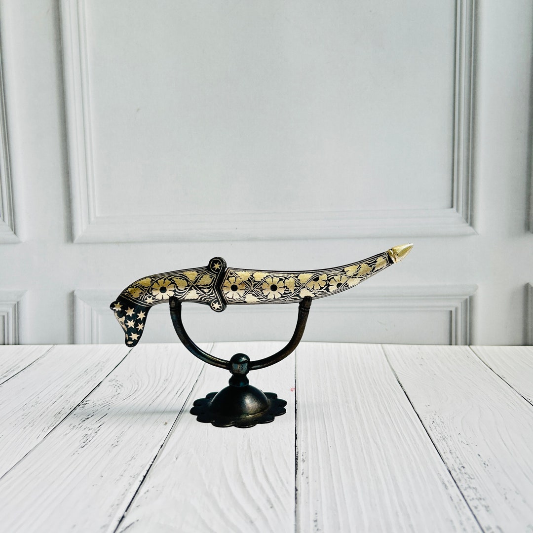 Indian Handcrafted Indo Persian Dagger in Silver Koftgari & Hilt - Etsy
